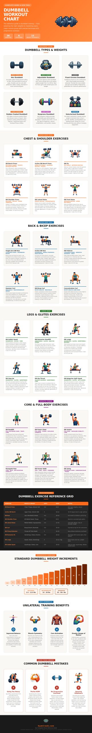 Dumbbell Workout Chart - GymCreek