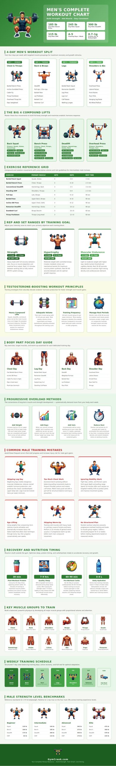 Workout Chart For Men - GymCreek